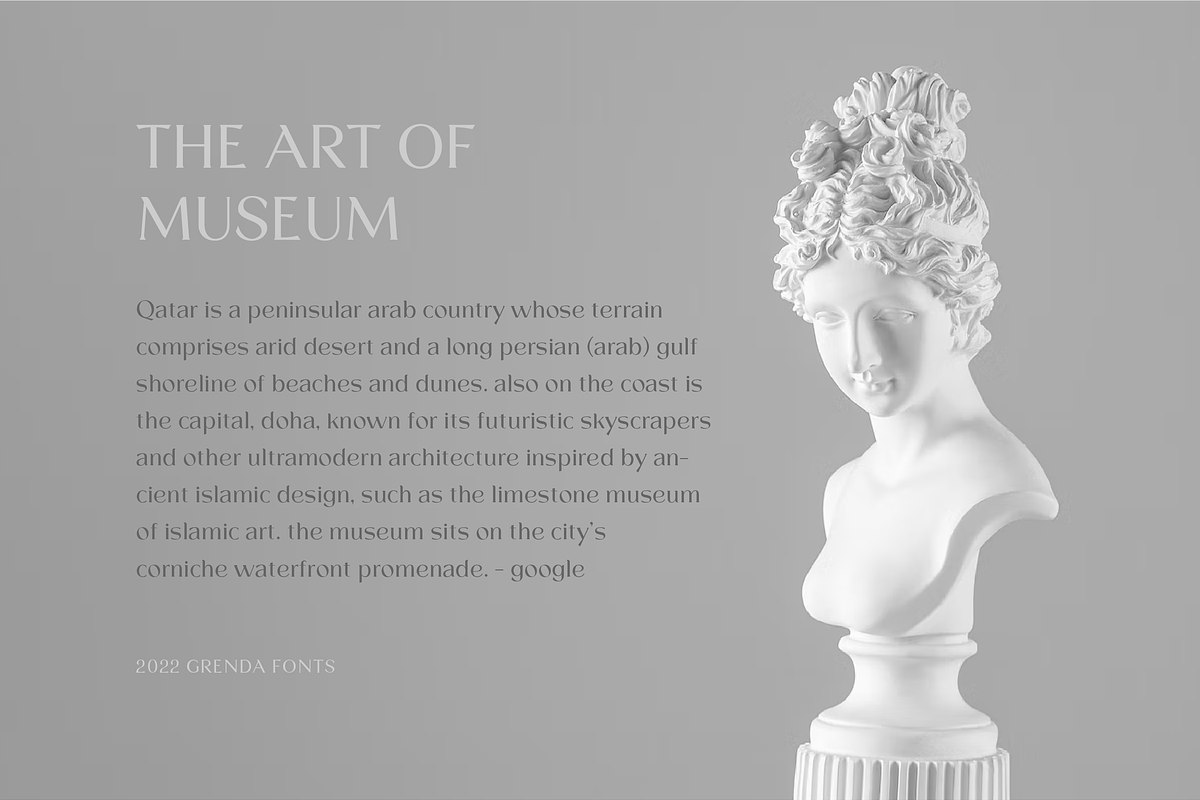 Grenda modern serif font