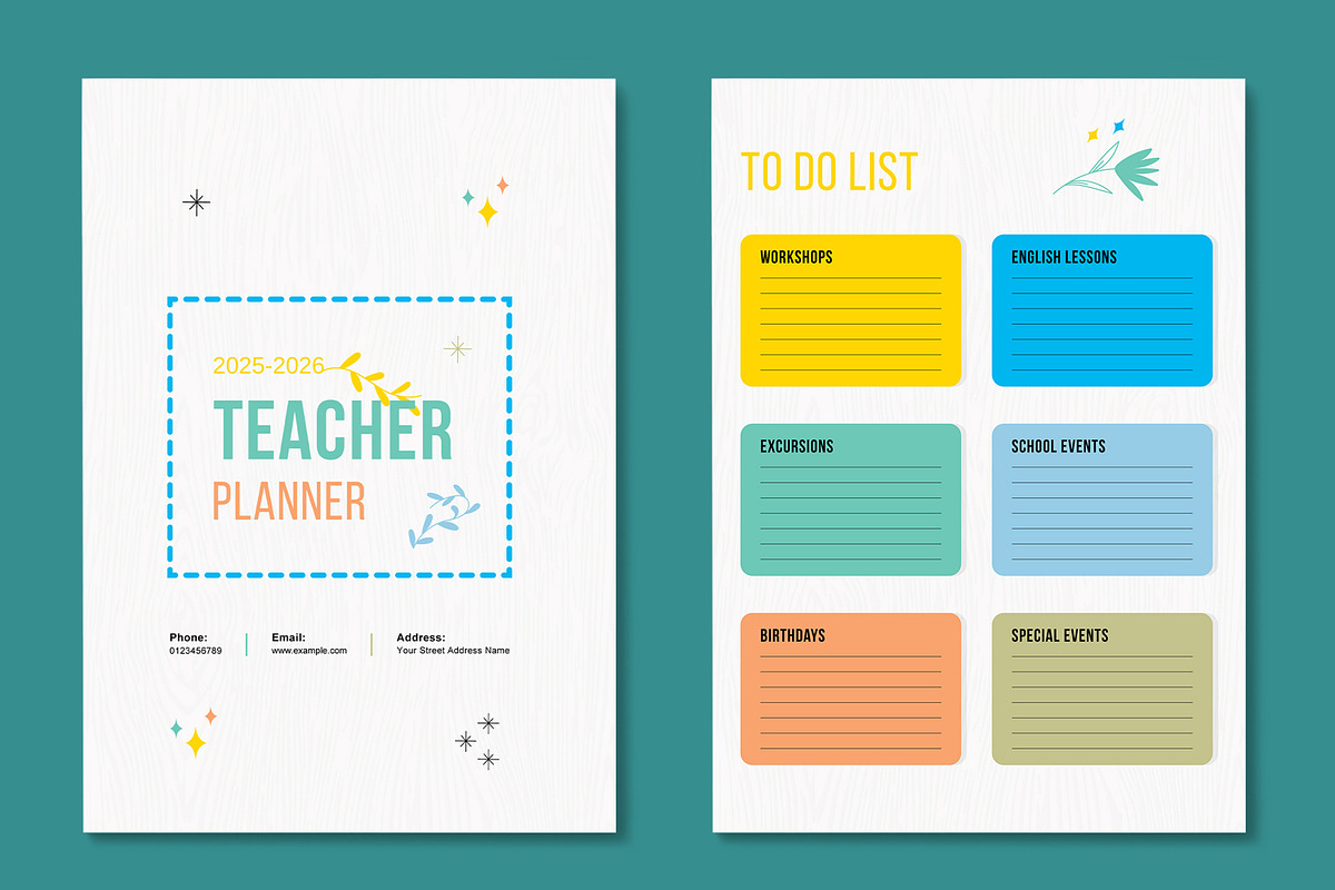 Teacher Planner Template Design