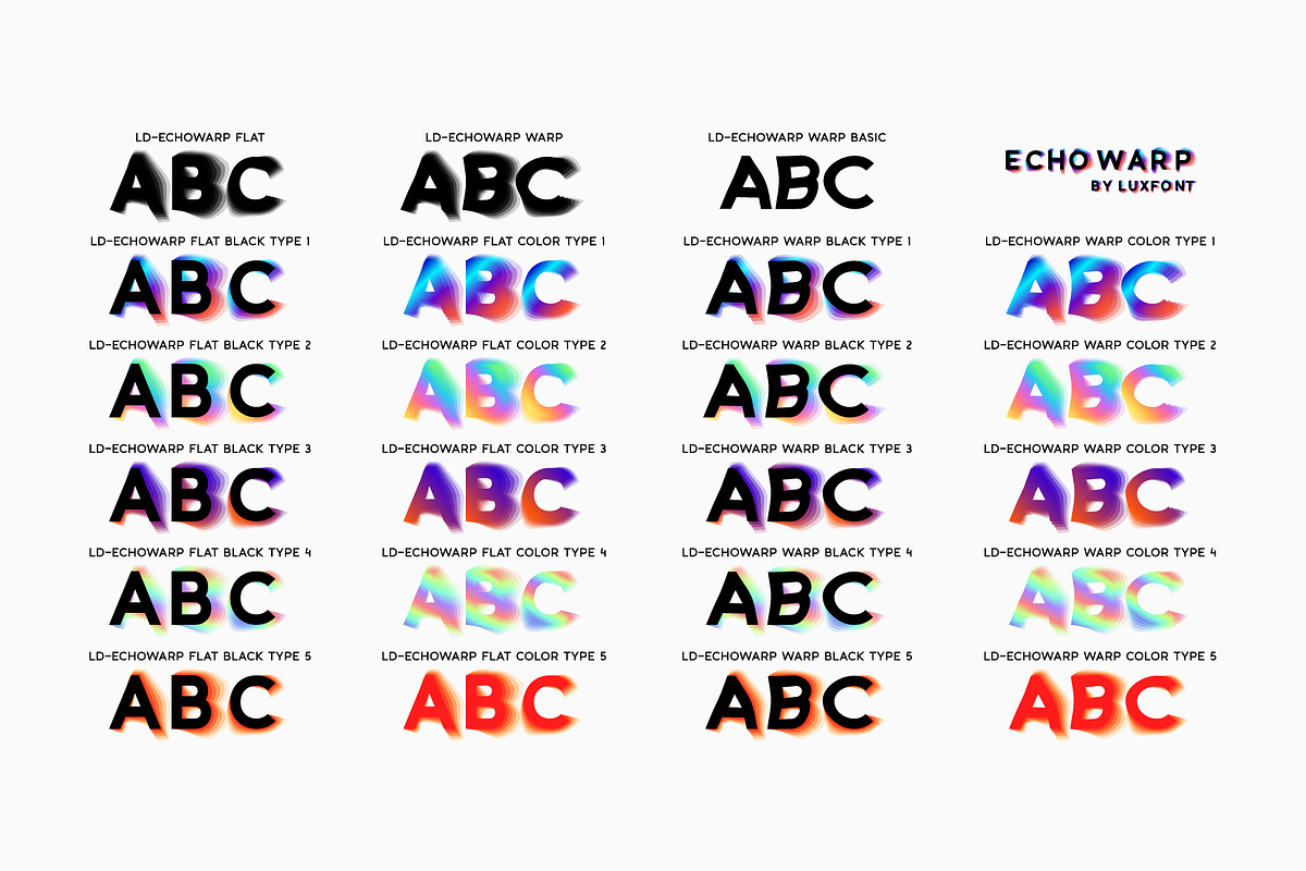 Echowarp. OTF-SVG family., a Symbol Font by Luxfont