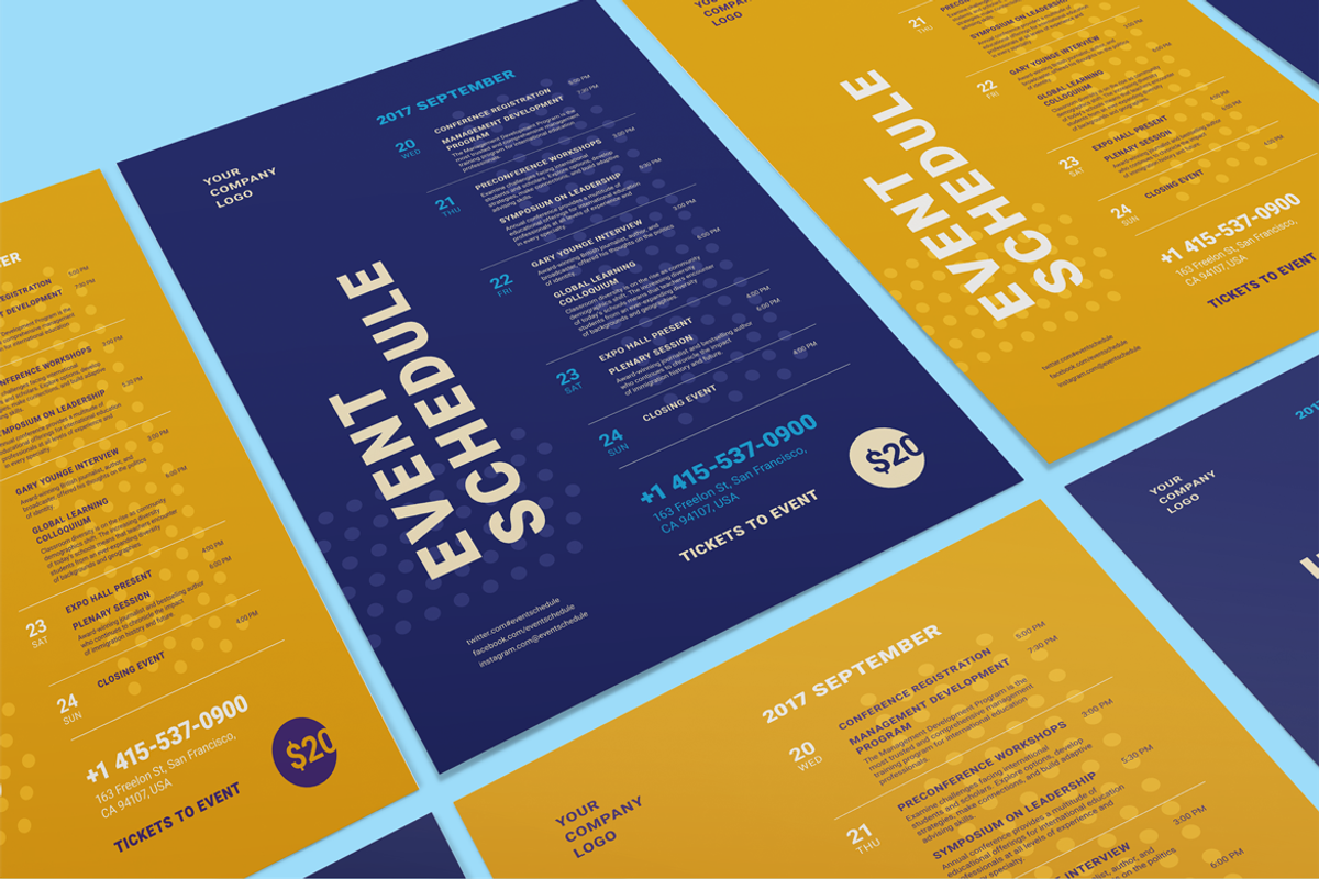 Schedule Event Poster Template, a Flyer Template by Danil Polshin