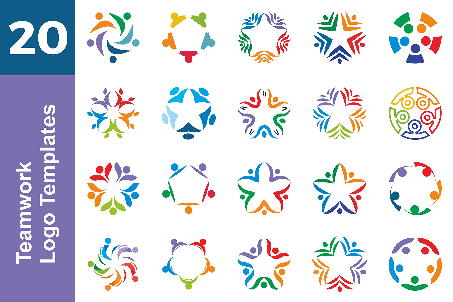 20 Logo Teamwork Templates Bundle | Branding & Logo Templates ...