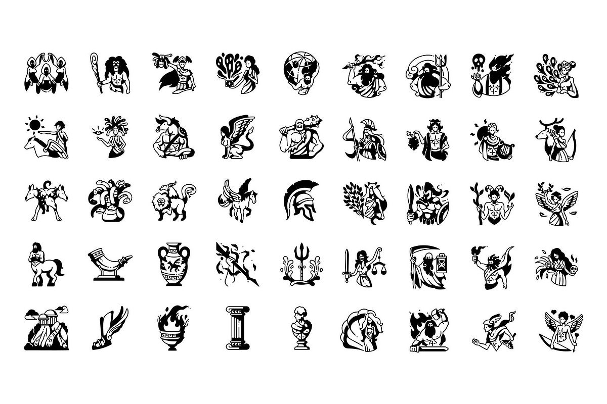 45 Greek Mythology icon set, an Icon by Maxicons
