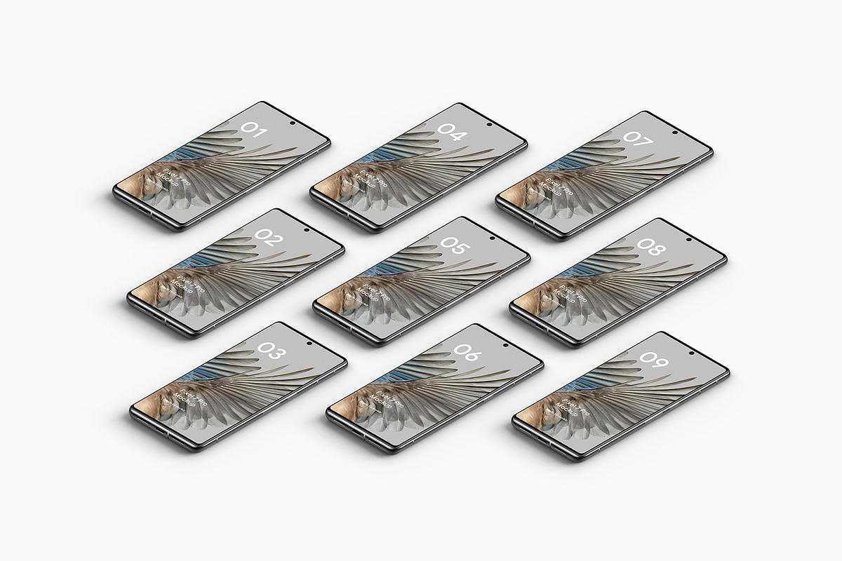 Pixel 7 Pro - 21 Mockups Scenes