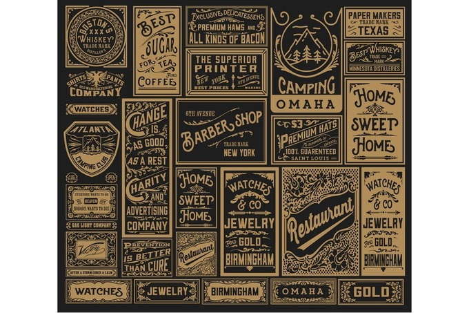 Mega pack of old advertisements, a Texture Graphic by OneVectorStock