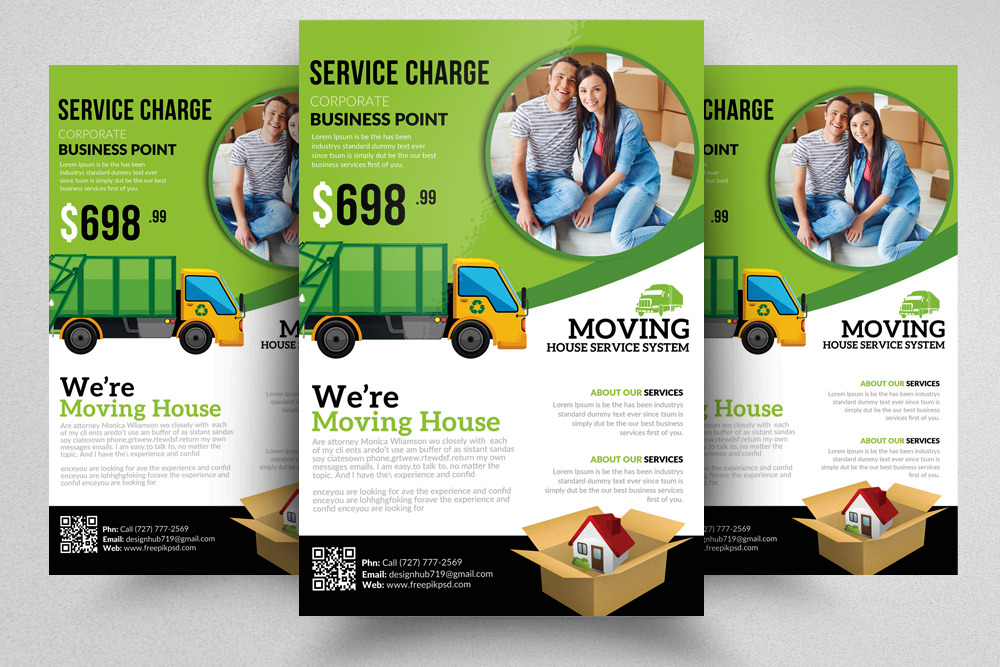 Moving House Service Flyer, a Flyer Template by Psd Templates ...