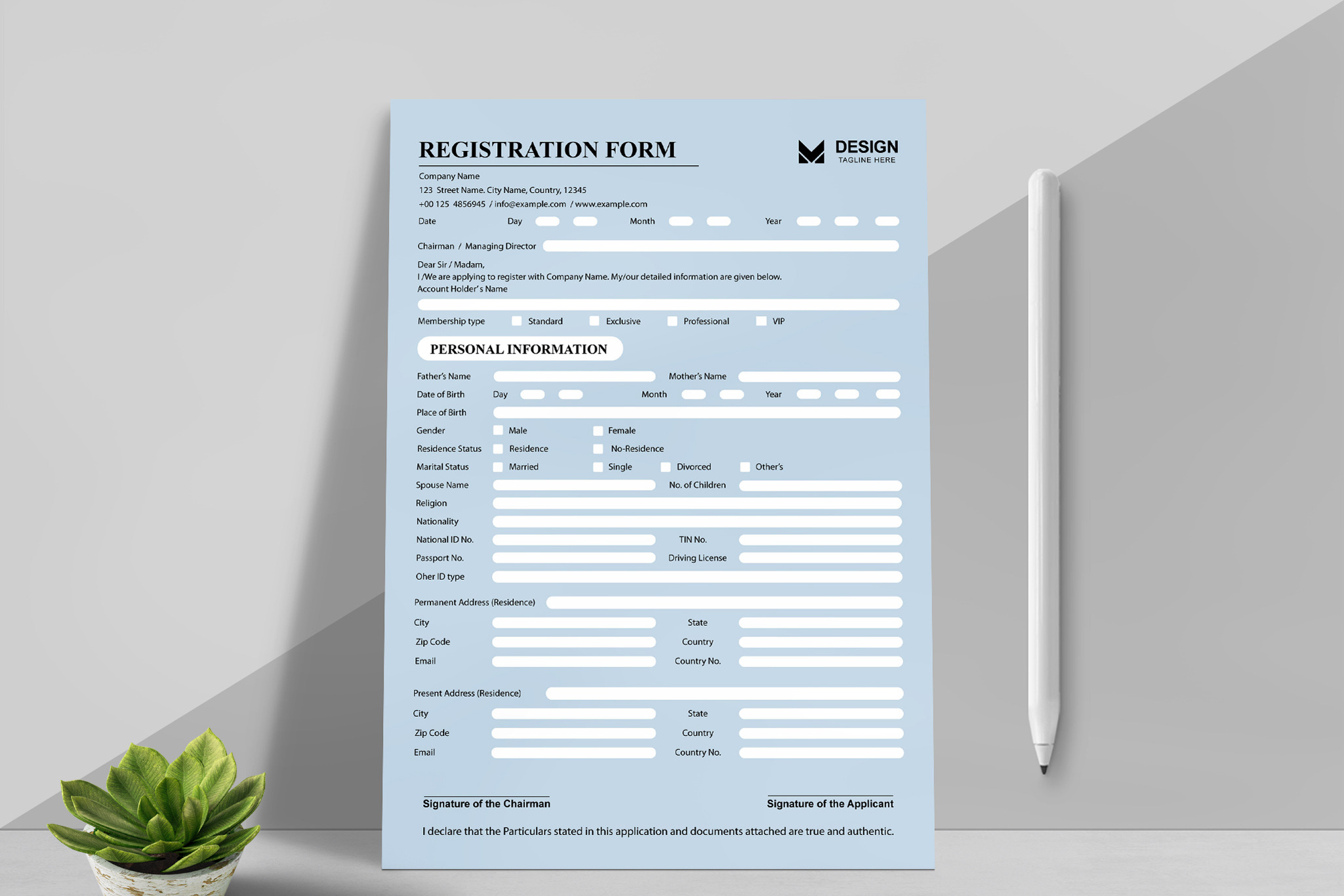 Registration Form Template | Creative Market