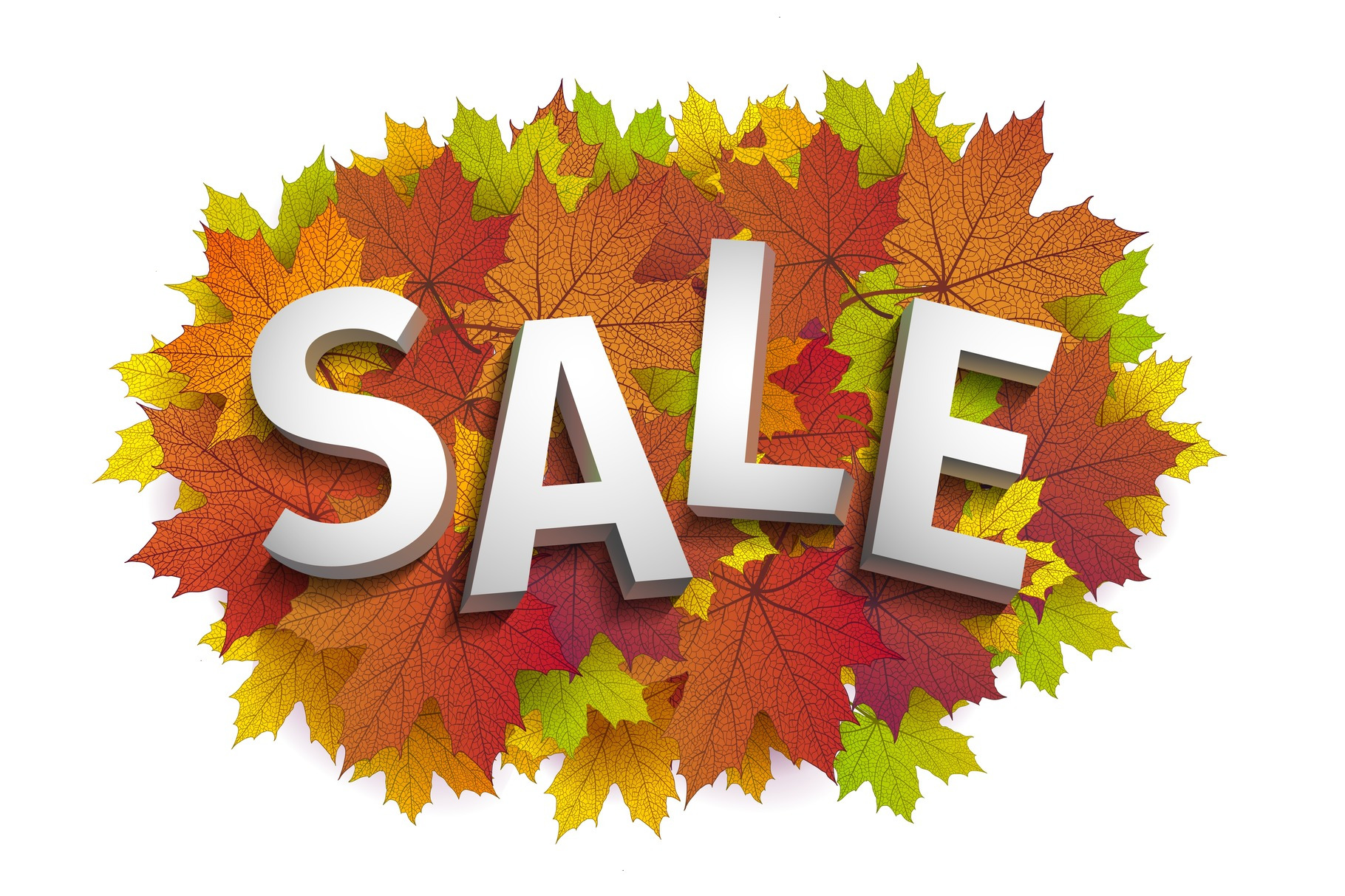 Fall sale design. Autumn discount. Vector fall leaves. Vector fall sale ...