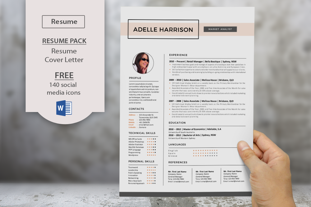 Word docx resume templates, a Resume Template by Inkpower