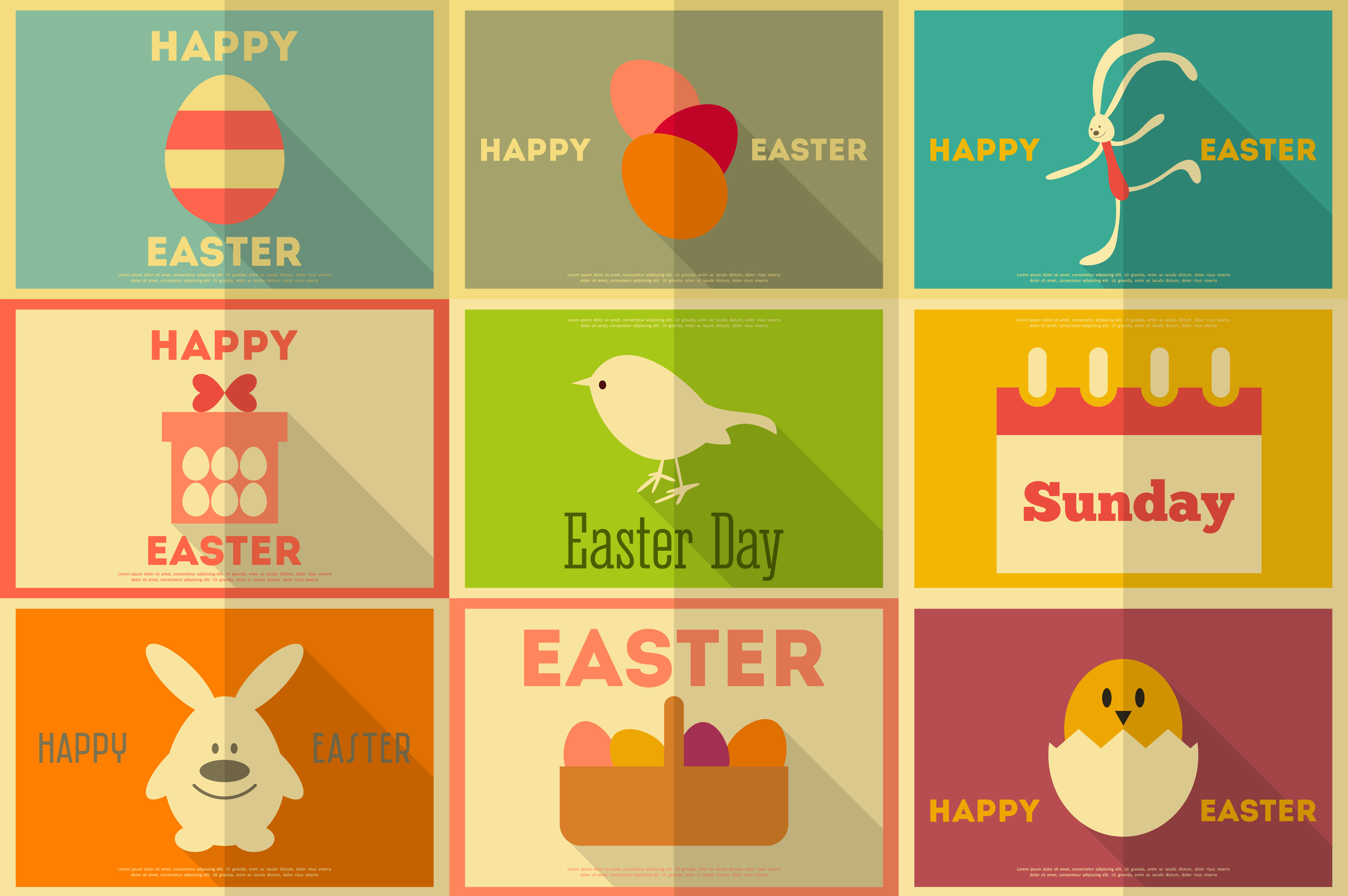 Retro Easter Labels, an Illustration by ELFIVETROV DESIGN