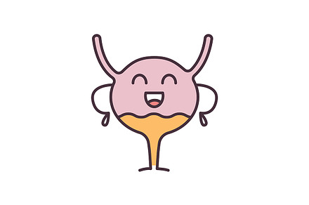 Happy larynx character color icon, an Emoji Icon by bsd studio