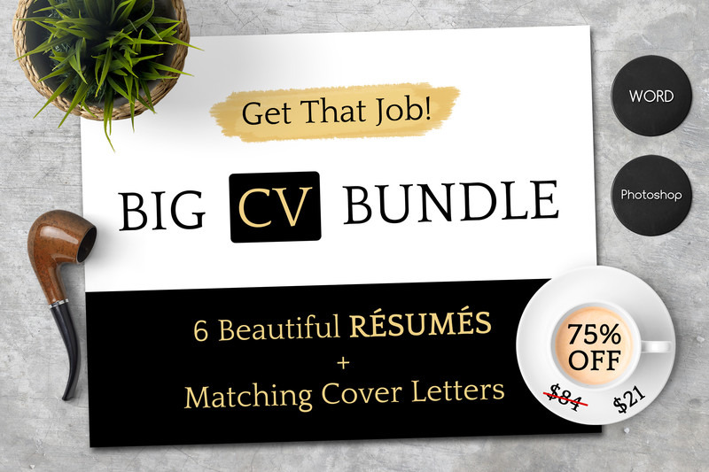 Get That Job! Big CV Bundle, a Resume Template by Visual Impact ...