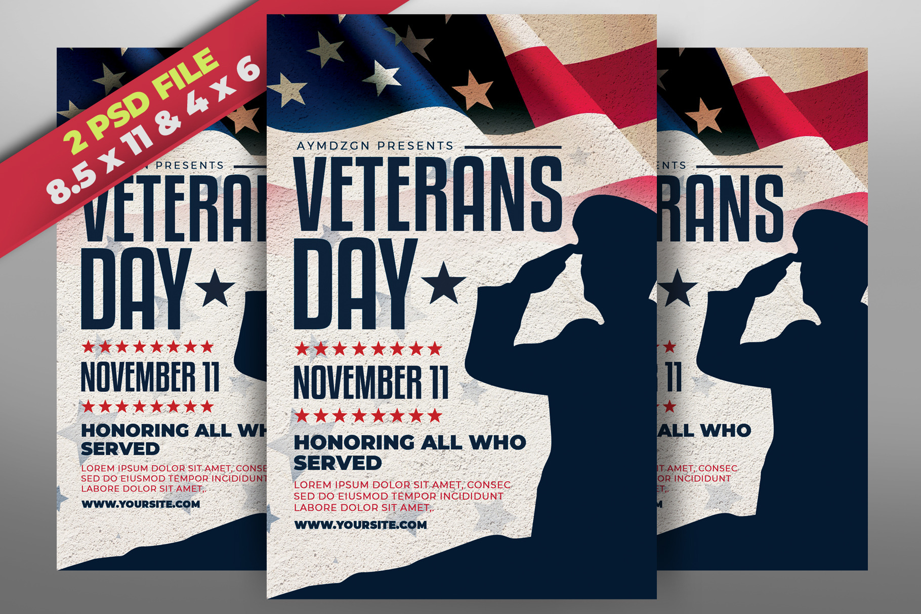 Veterans Day Flyer, a Flyer Template by AyumaDesign