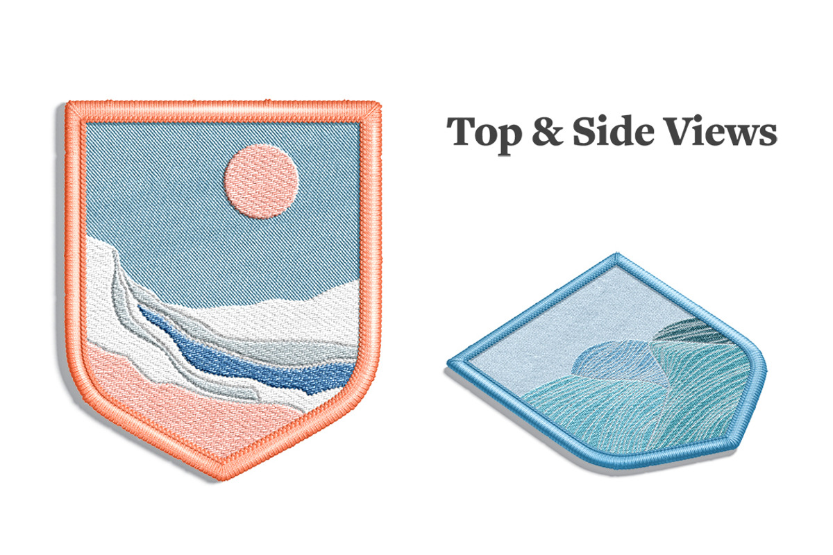 Embroidery Effect Patch Mockups Set, a Merchandise Mockup by rebrandy