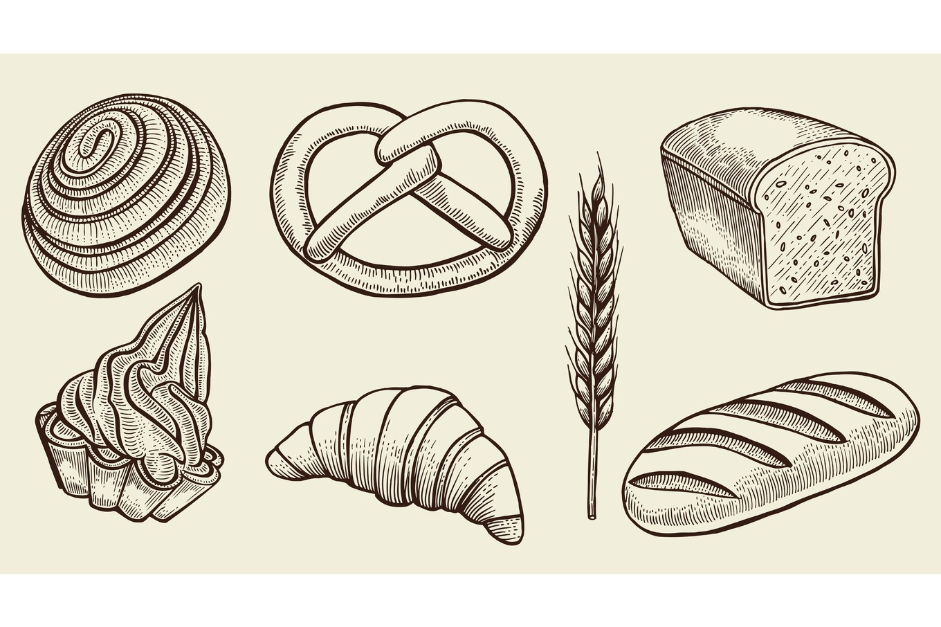 Bread vector set, a Food Illustration by IllustrationArtShop