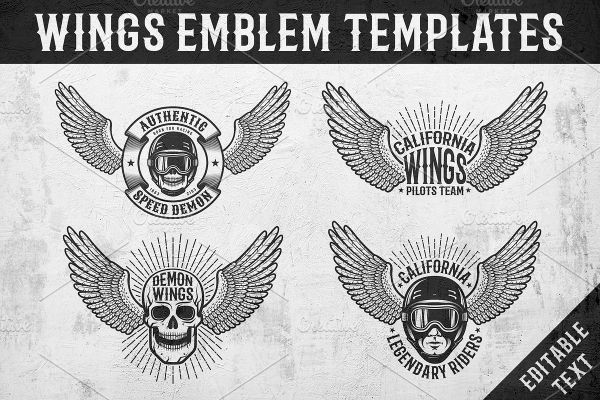 Wings Emblem Templates, a Branding & Logo Template by Agor2012 shop ...