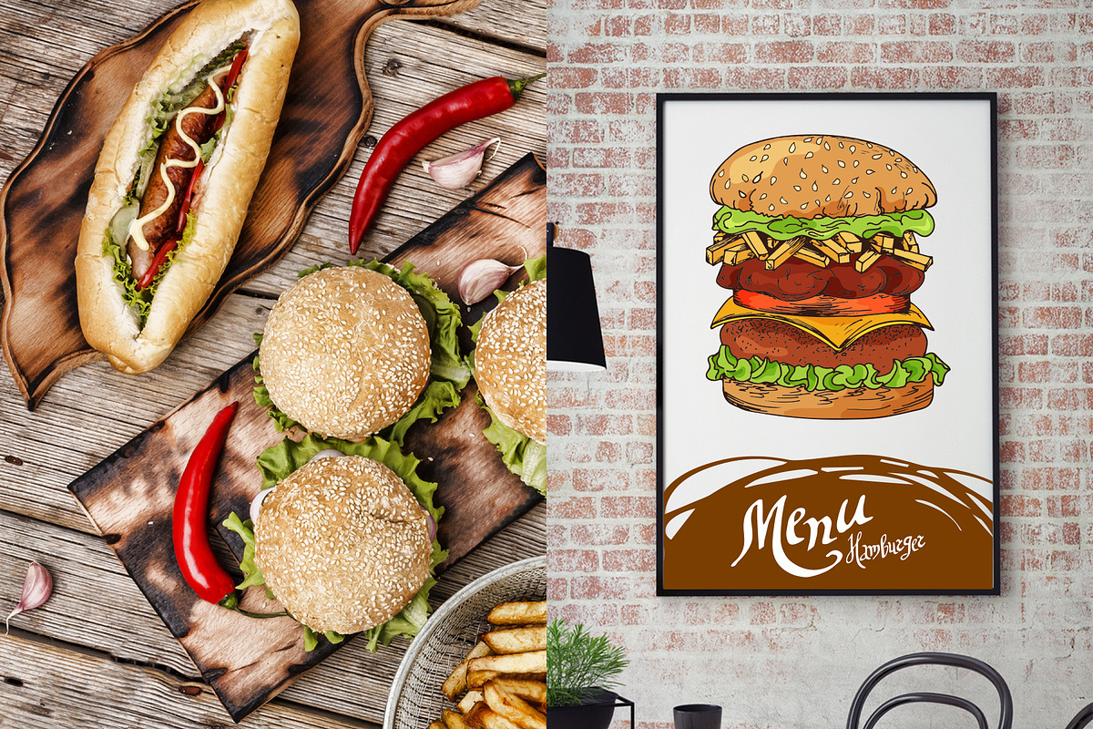 Fast Food-clipart+menu, a Food Illustration by Astarte_design
