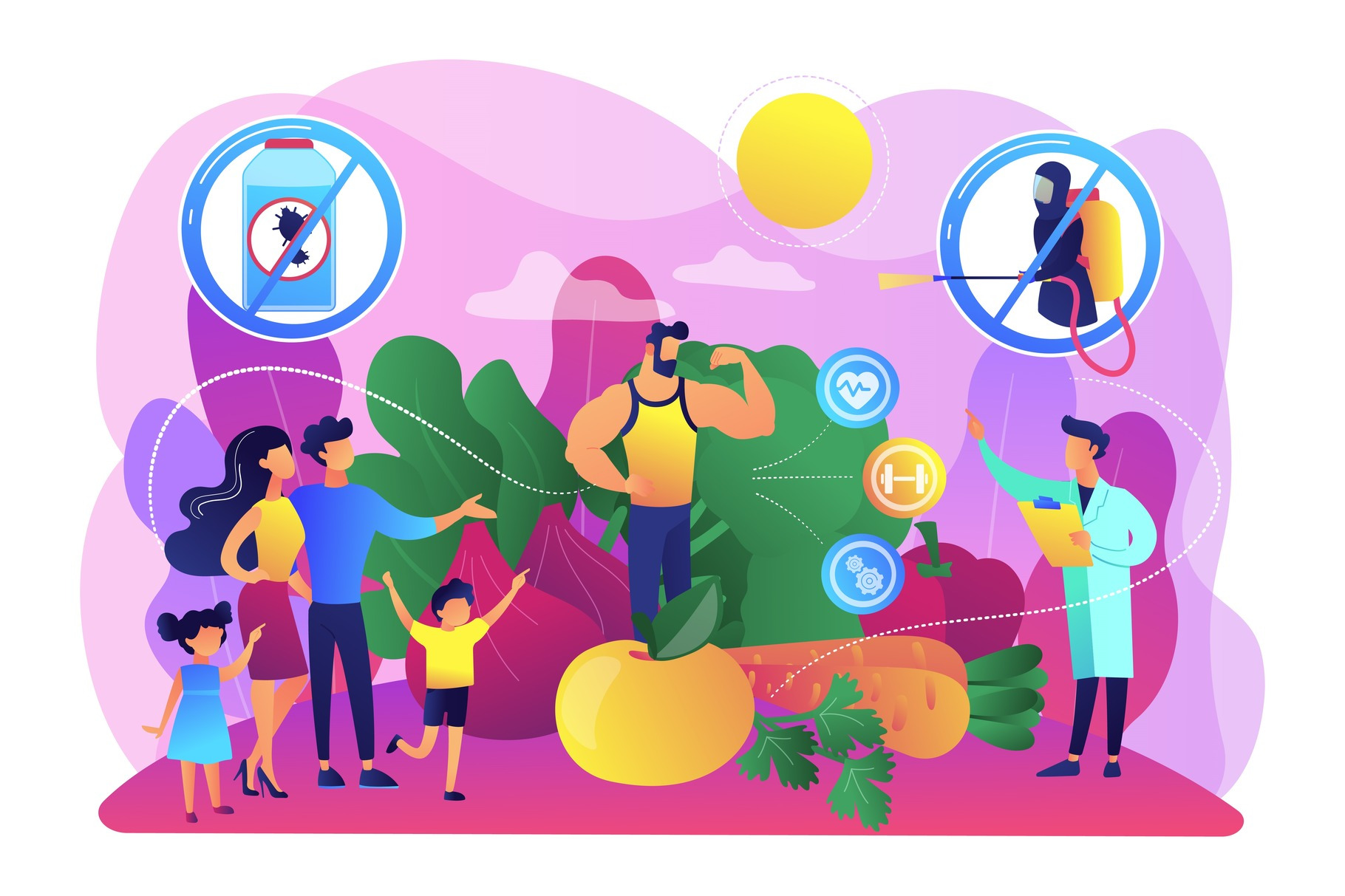 Free from pesticide and herbicide, a Food Illustration by Visual Generation