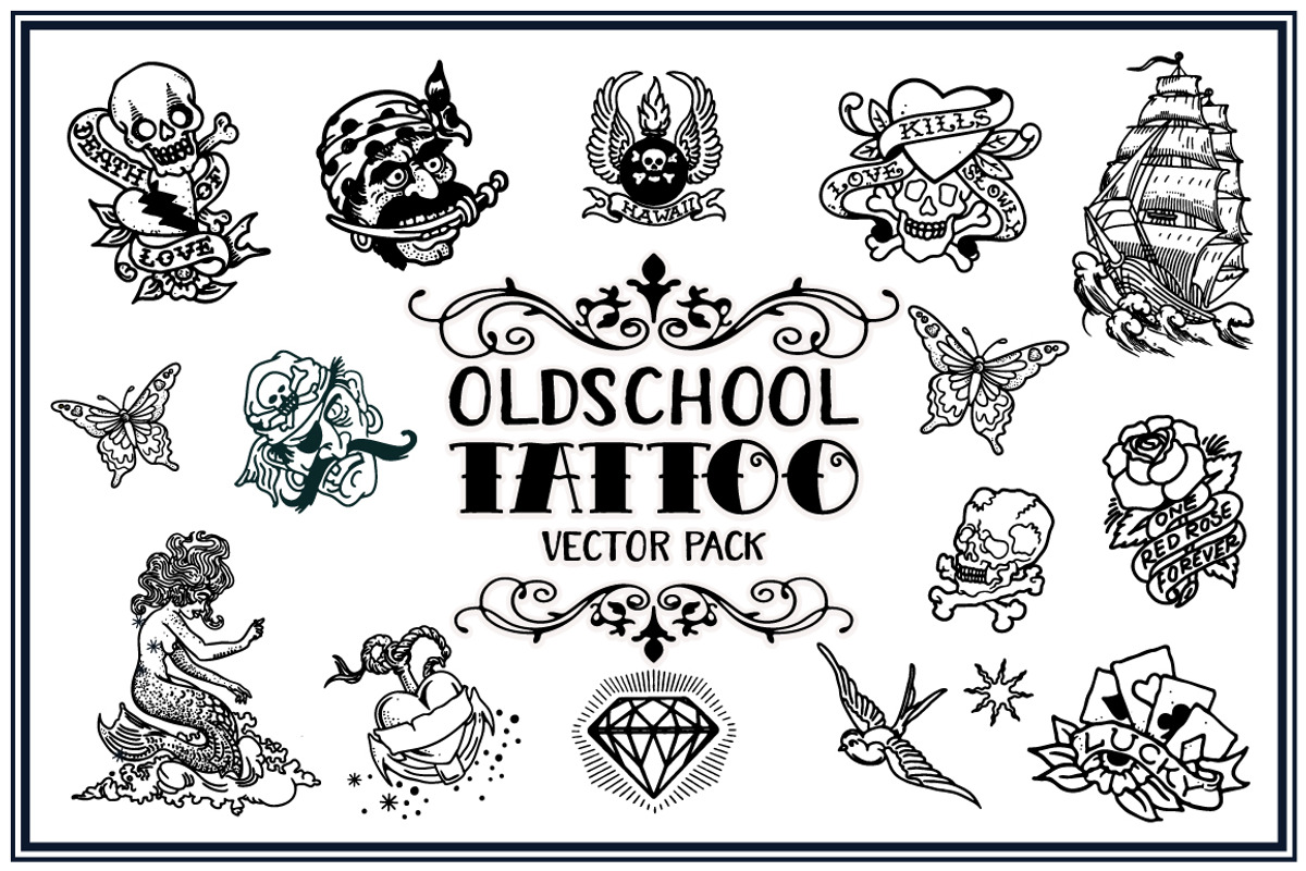 Tattoo Vector Pack, an Education Illustration by Vector Clash
