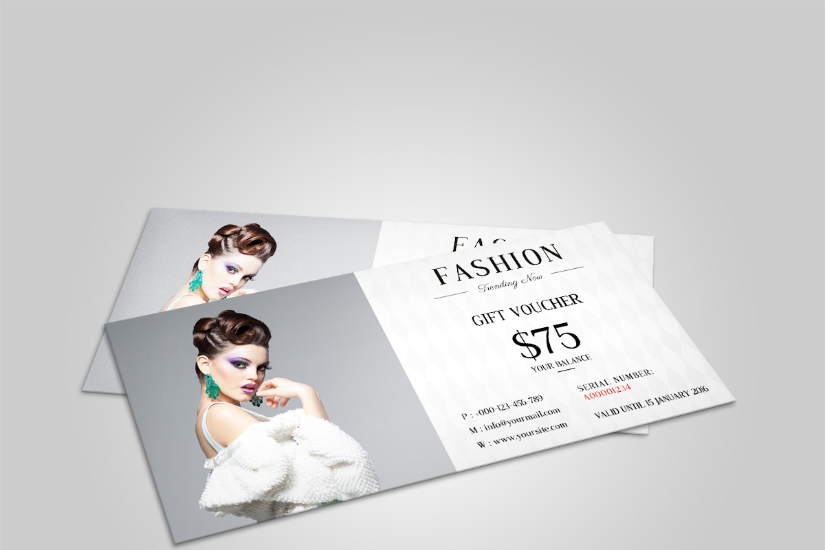 Fashion Gift Voucher Template, a Card Template by SmmrDesign