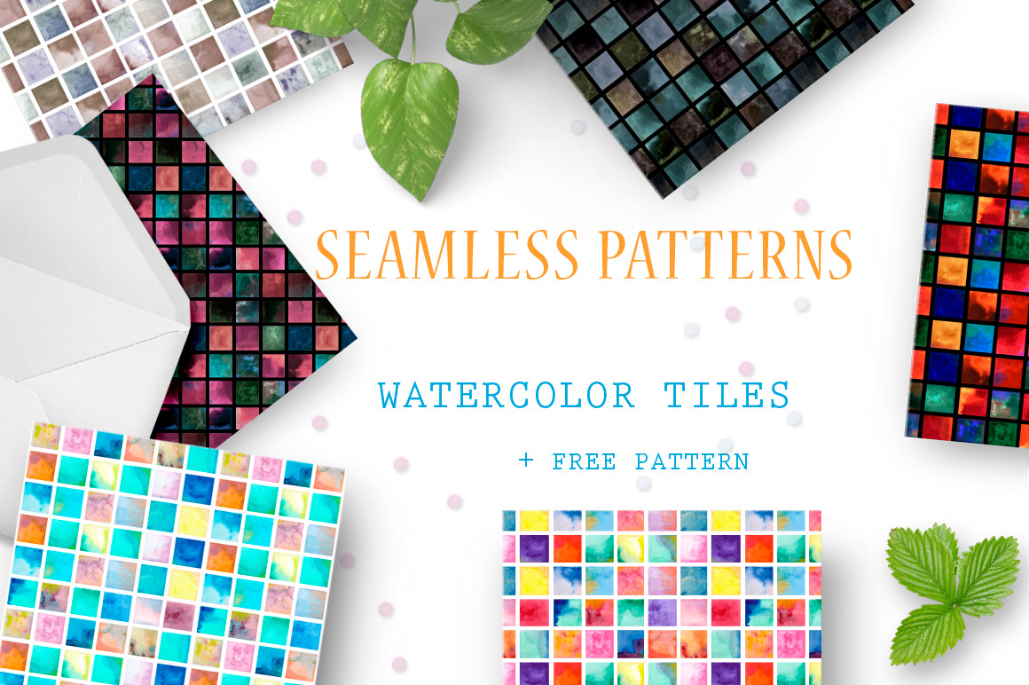 Watercolor tile 6 seamless patterns, a Pattern Graphic by Futurel