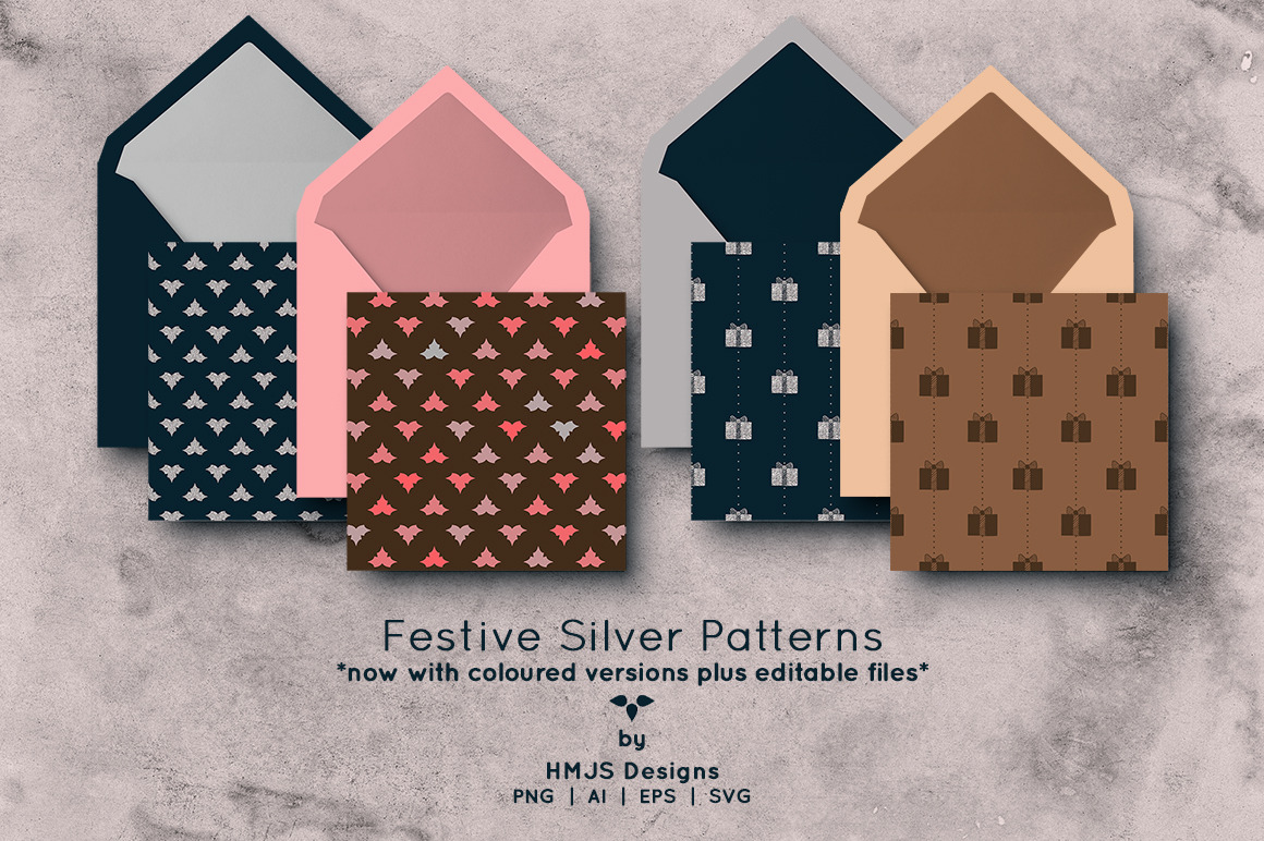 Festive Silver Patterns, a Pattern Graphic by HMJS Designs | Creative ...