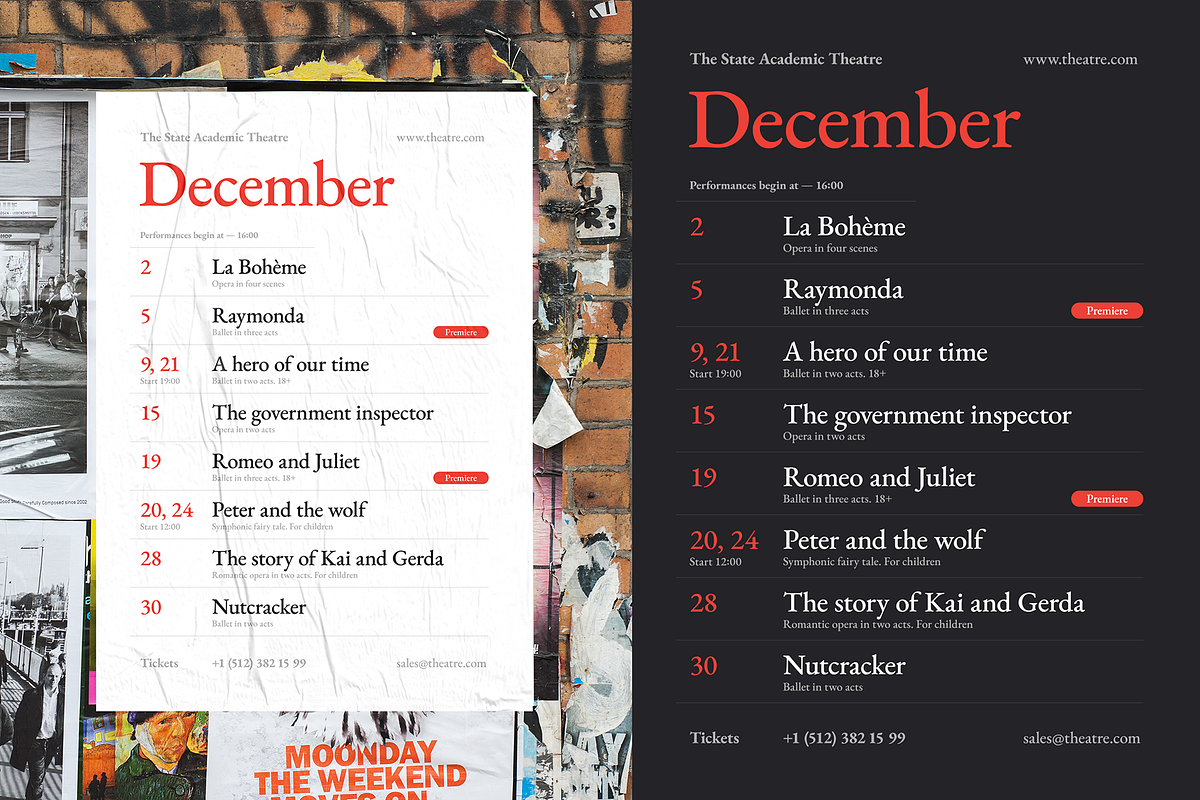 Theater Event Schedule Poster #2, a Flyer Template by Danil Polshin