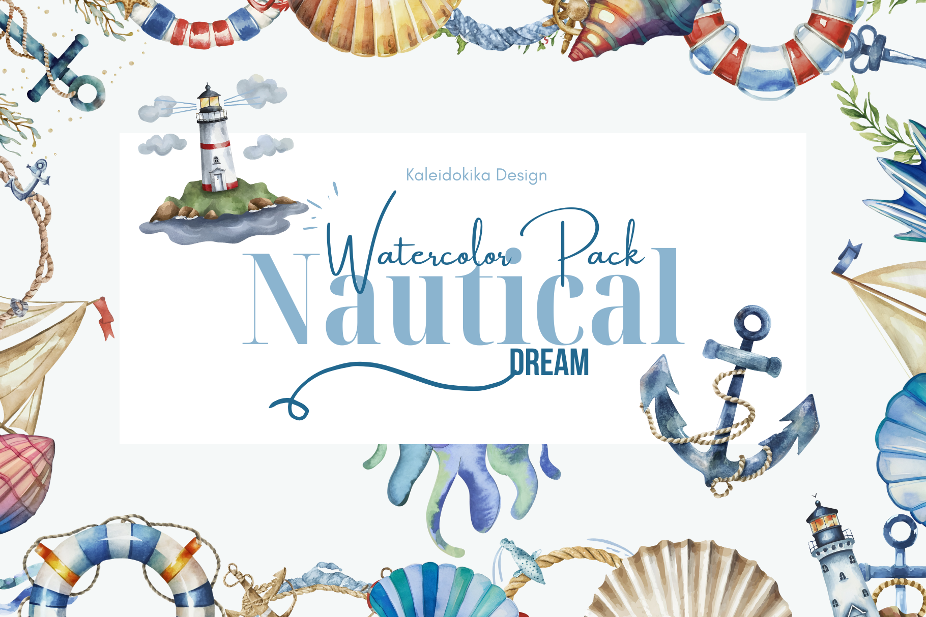 Seafaring Serenity Nautical Elements, a Decorative Illustration by ...