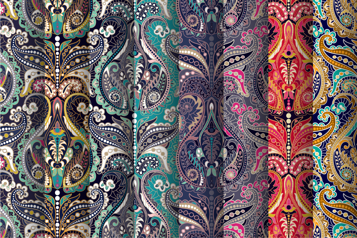 8 Vintage Paisley Patterns, a Pattern Graphic by Sunny_Lion