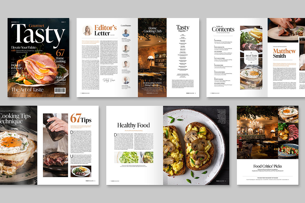 Food Cooking Magazine Template, a Magazine Template by BrandPacks
