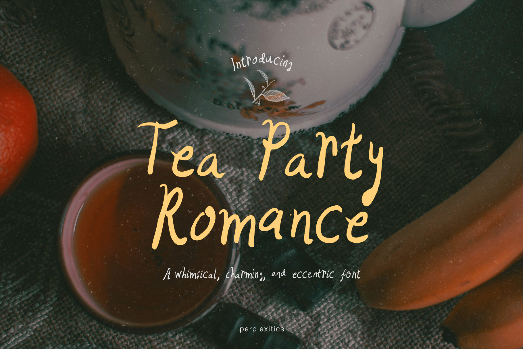 Tea Party Romance Handwritten Font, a Handwritten Font by Perplexitics