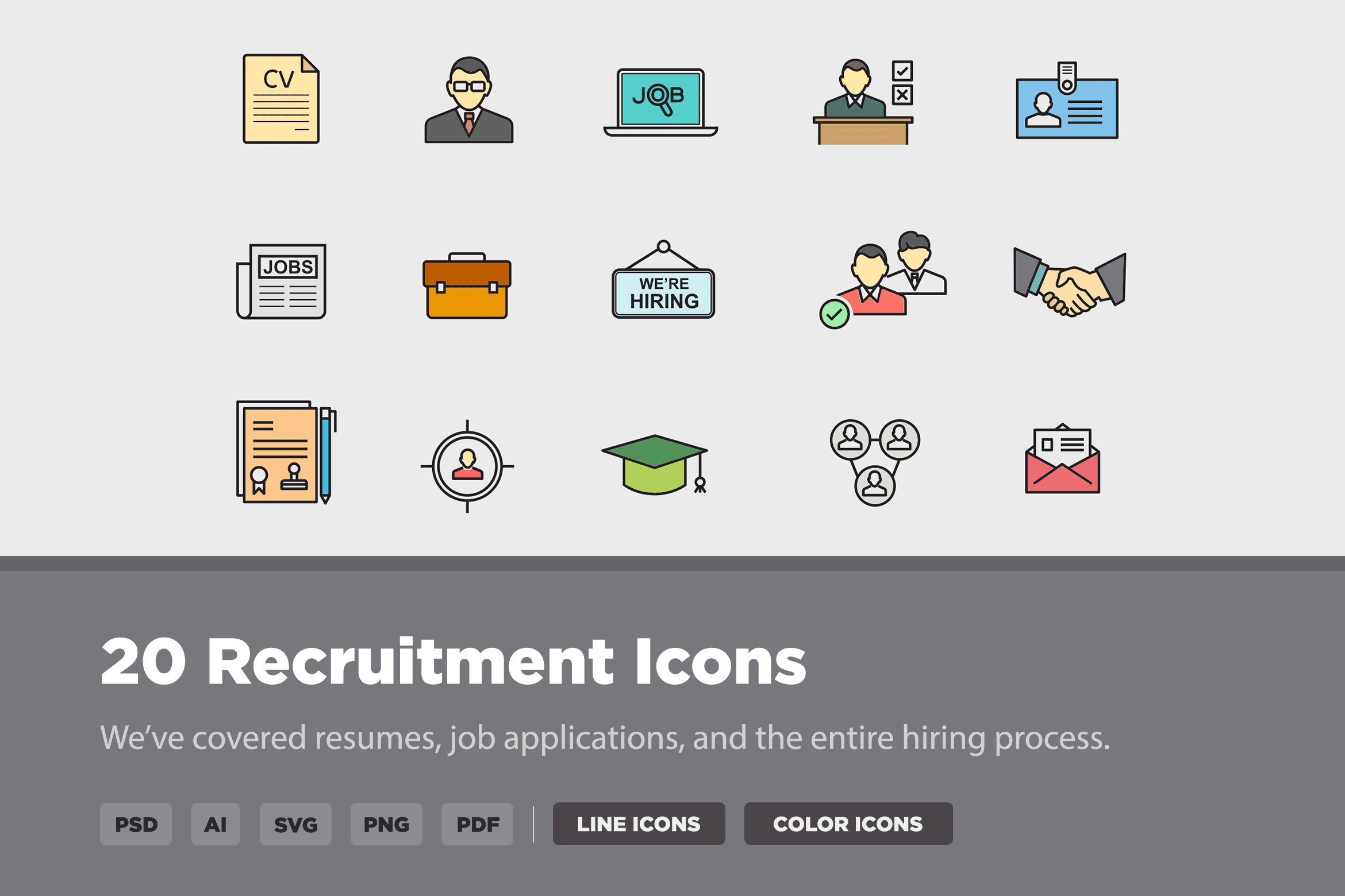 20 Recruitment Icons, an Icon by Creative VIP