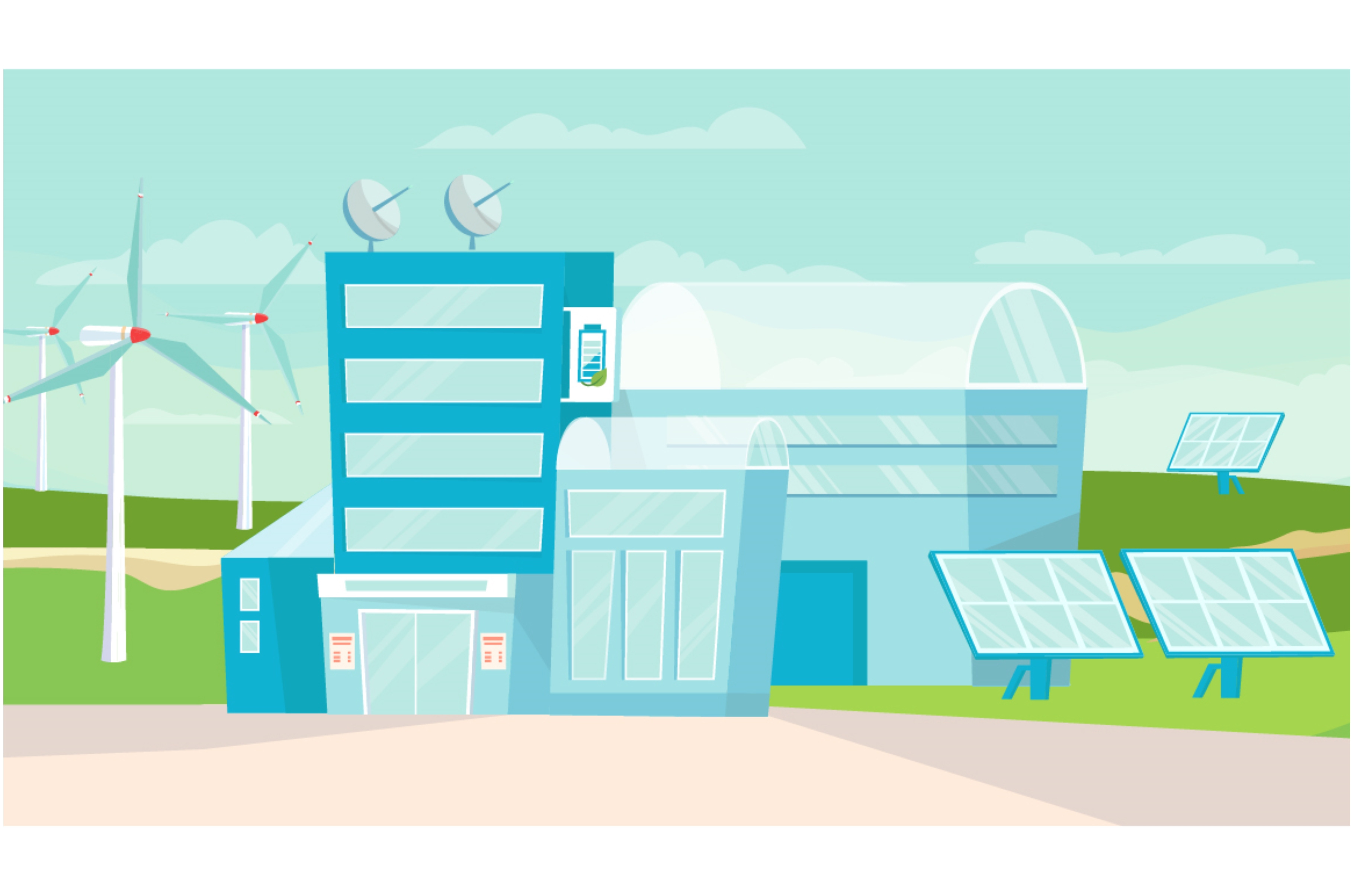 Eco friendly factory concept flat, a Technology Illustration by Dessign ...