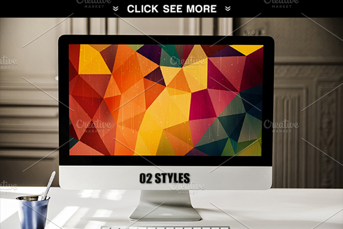 20 Color Polygon Backgrounds, a Texture Graphic by Orange Fox