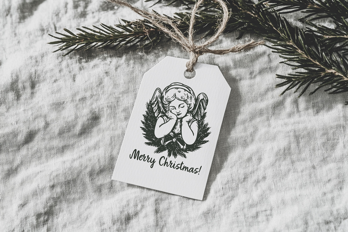 Vintage Charming Christmas Line Art