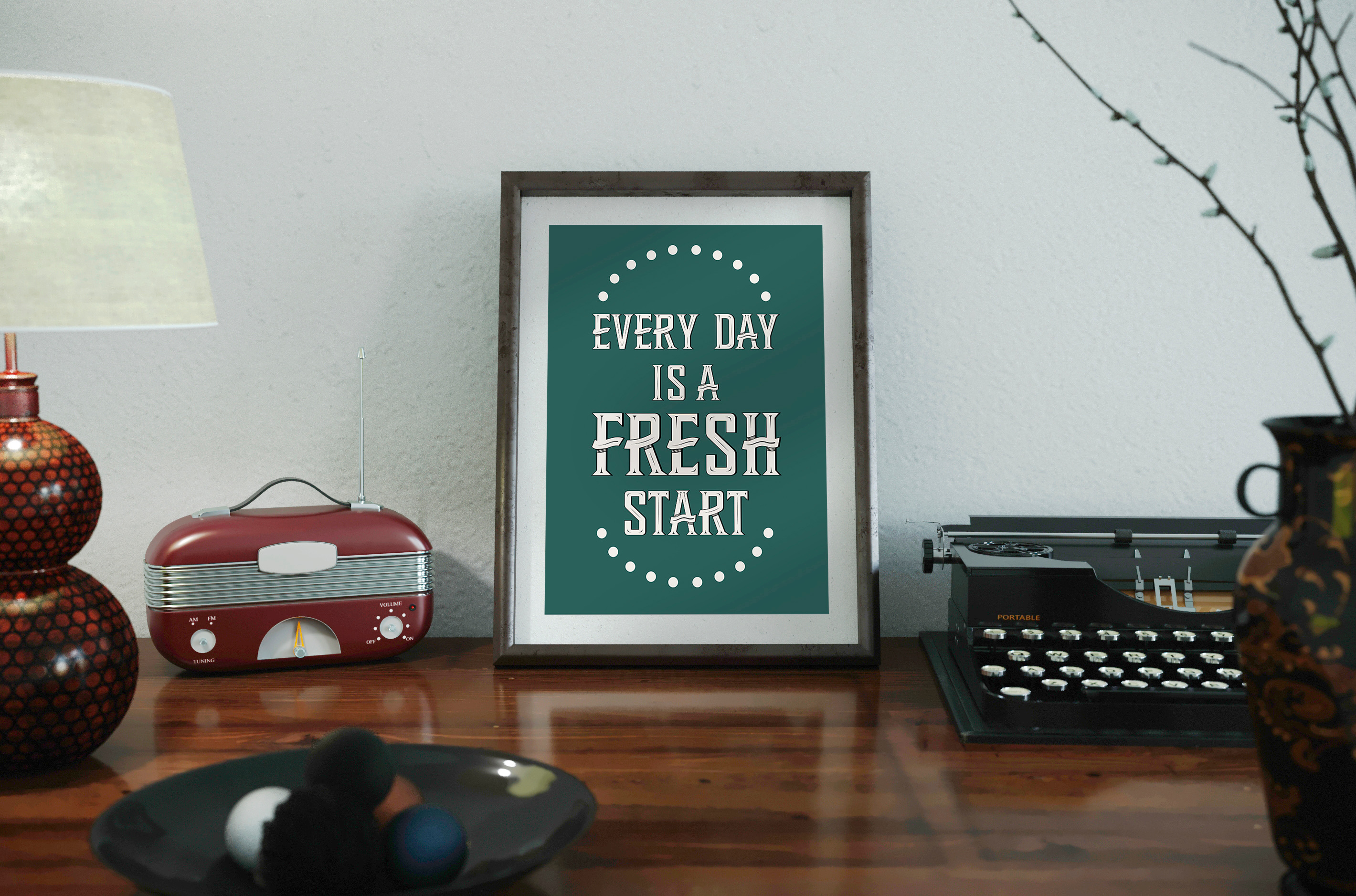 Retro frame PSD Mockup, a Print Template by Fractal fonts & graphics