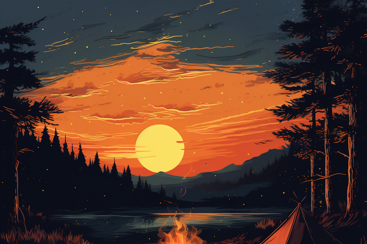 Vintage Campfire Background