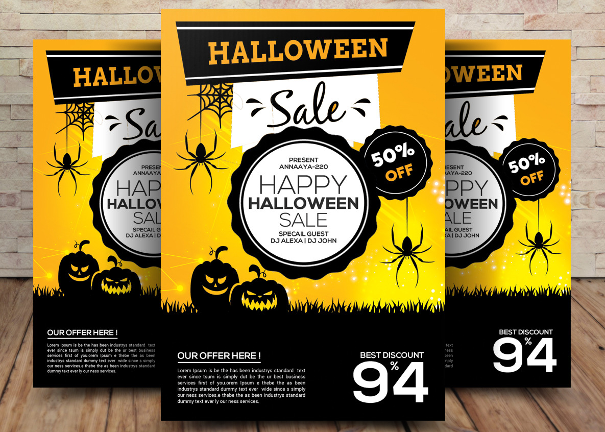 Halloween Sale Flyer Template, a Flyer Template by graphicforest
