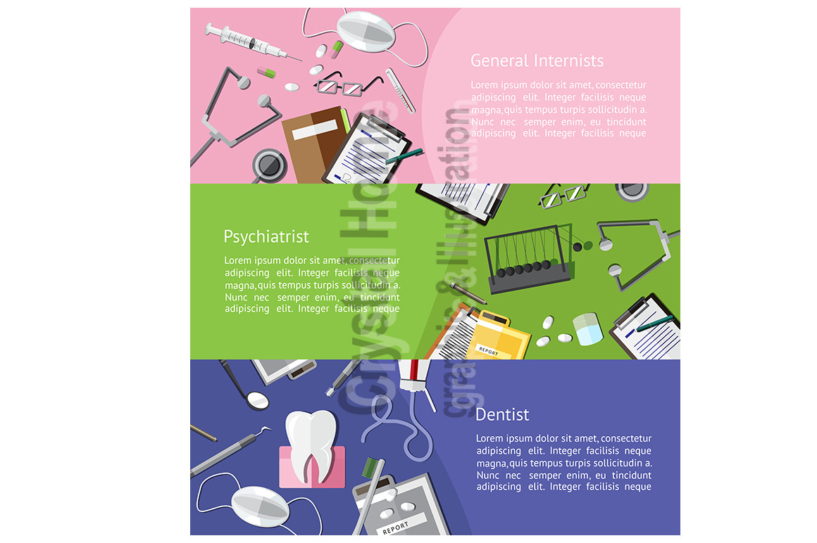 Medical health specialist banner 3, an Education Illustration by Crytal ...
