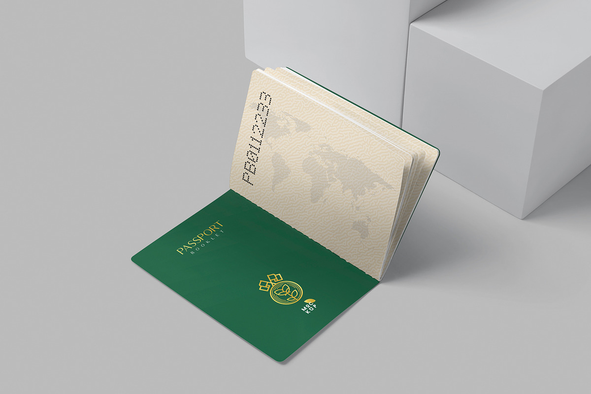 Passport Booklet Mockups, a Books & Magazine Mockup by DesignNeutrons