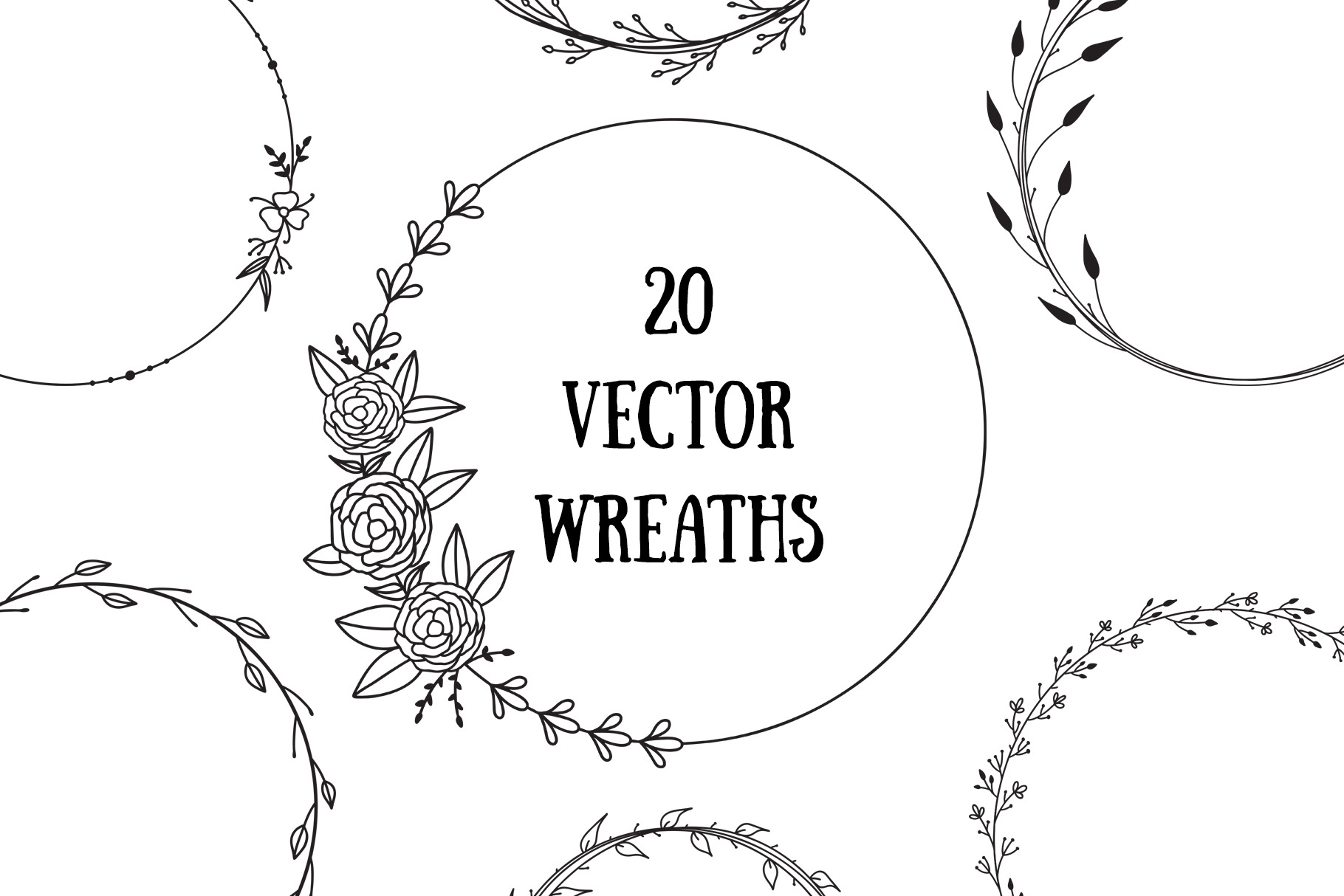 20 Vector Wreaths, a Graphic by aivos