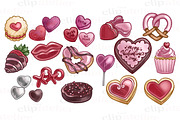 Valentine Treats Clipart, an Illustration by TheClipAtelier