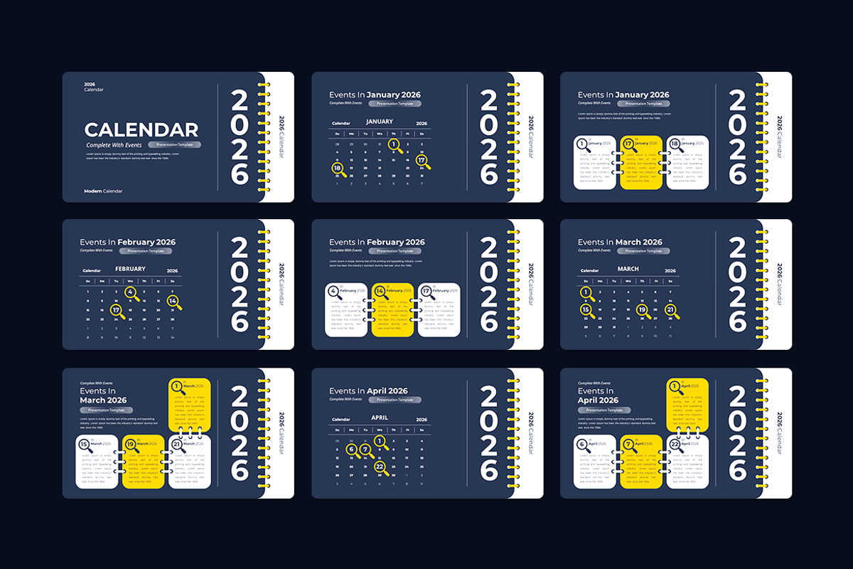 2026 Calendar - PowerPoint Template, a Presentation Template by Iqsiart ...