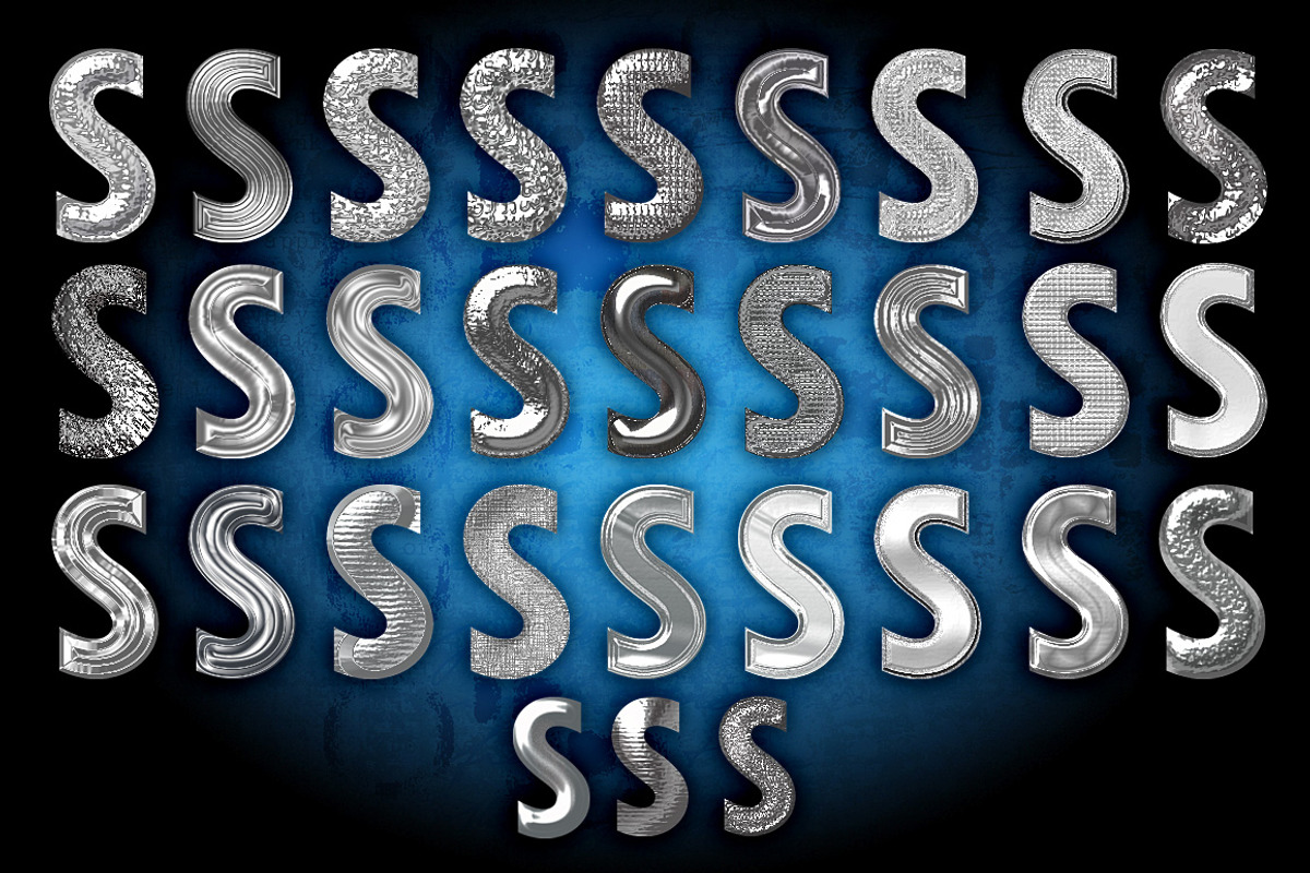 Silver Chrome Photoshop Layer Styles, a Layer Style Add-On by Posh ...