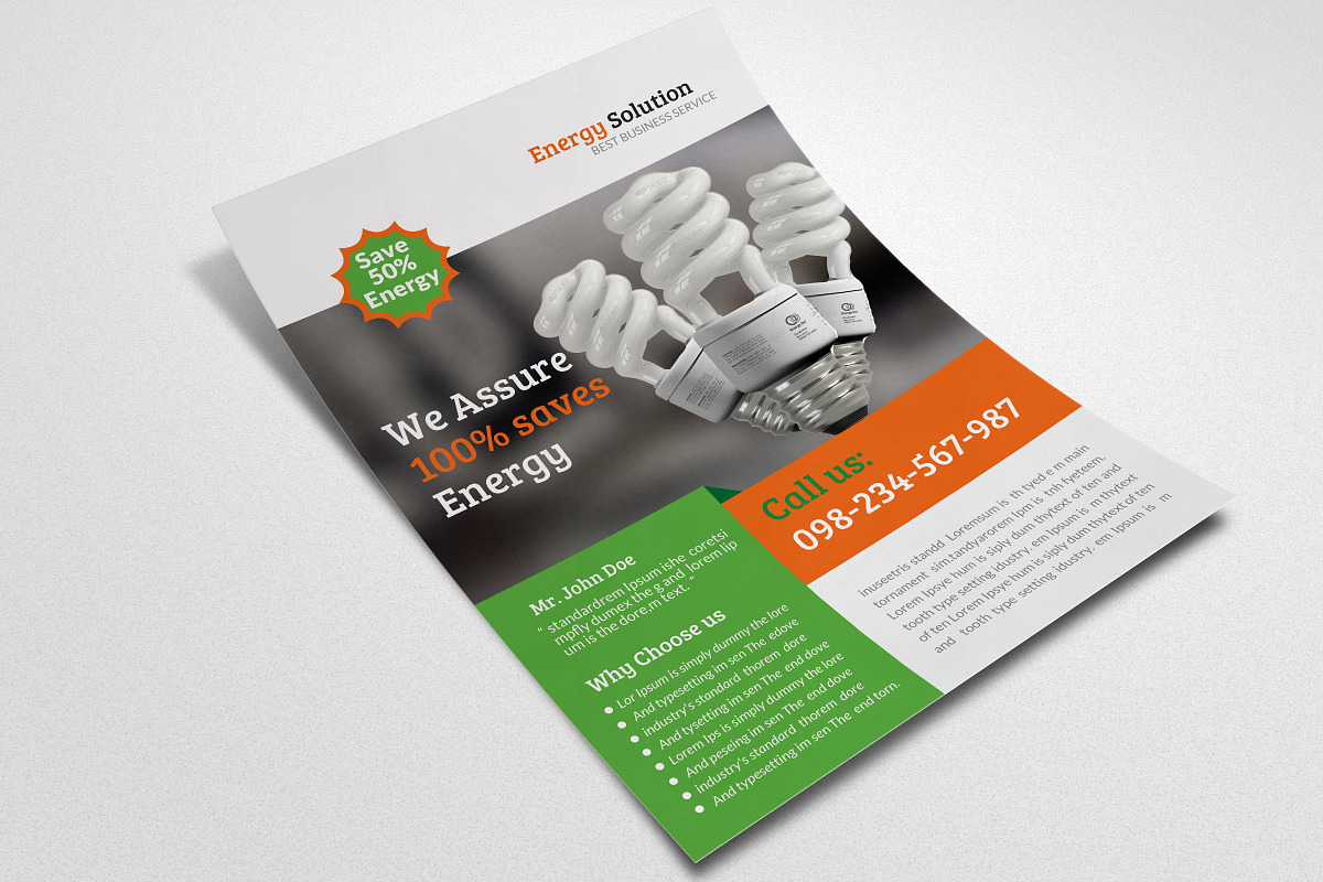 Energy Saver Flyer Template, a Flyer Template by Psd Templates