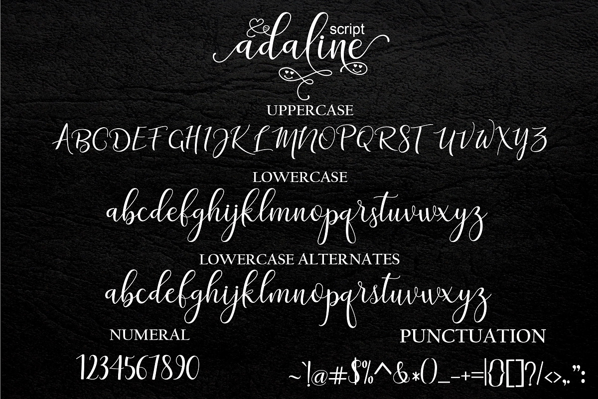 Adaline Script, a Script Font by MrLetters