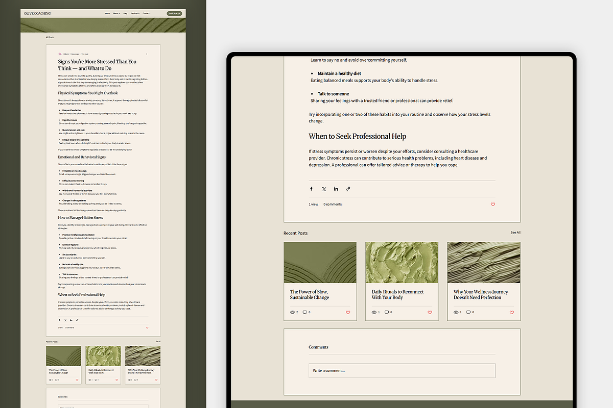 Wellness & Life Coach Website, a Wix Template by Kitteeh