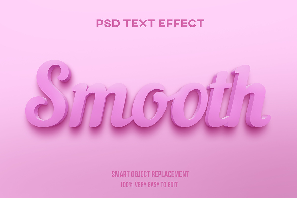 Smooth 3d Text Effect Psd
