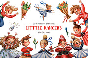 Little Dancers - Watercolor Clip Art, an Education Illustration by ...