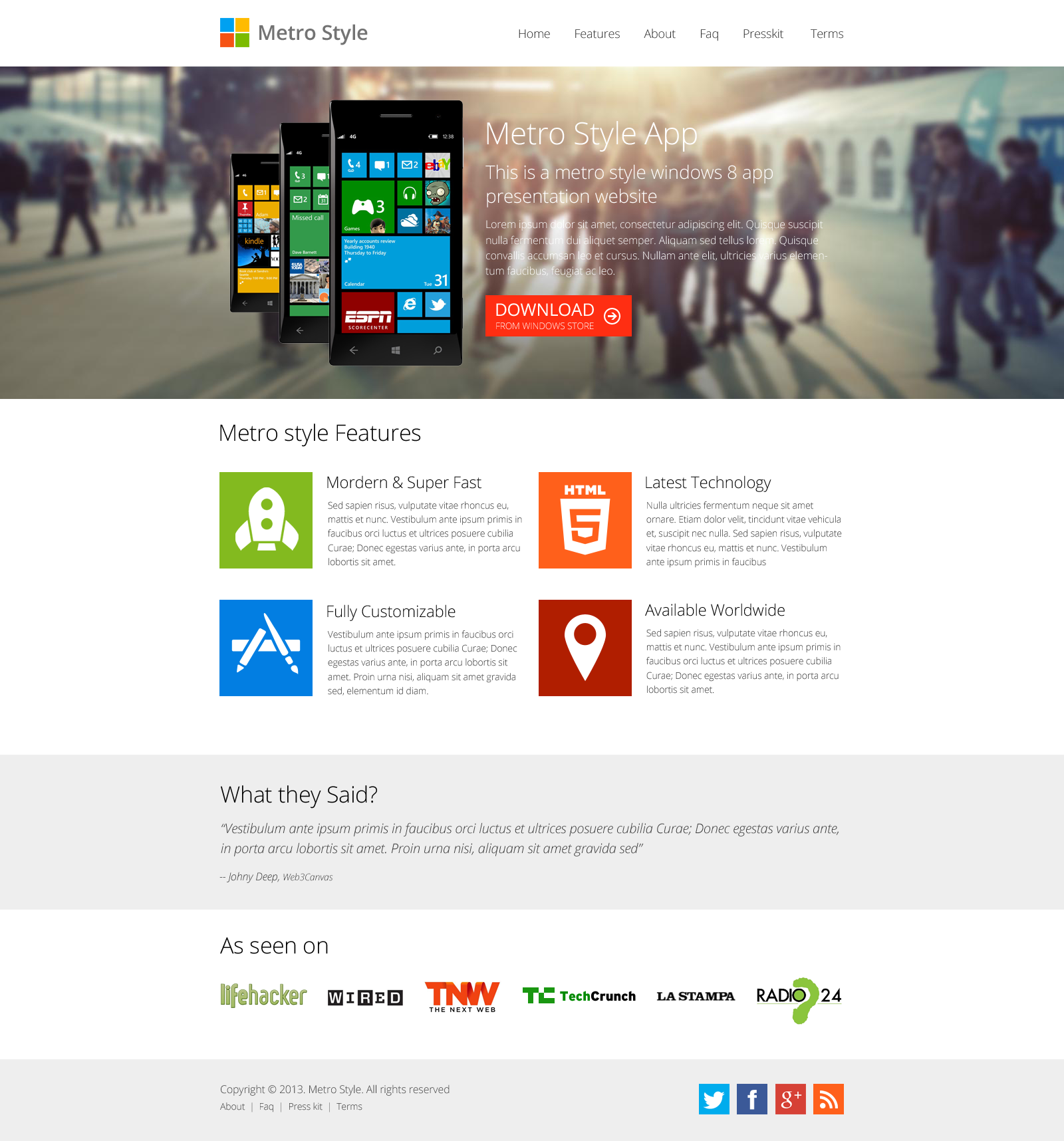 Metro Windows 8 App Showcase, a Bootstrap Template by Surjith SM ...