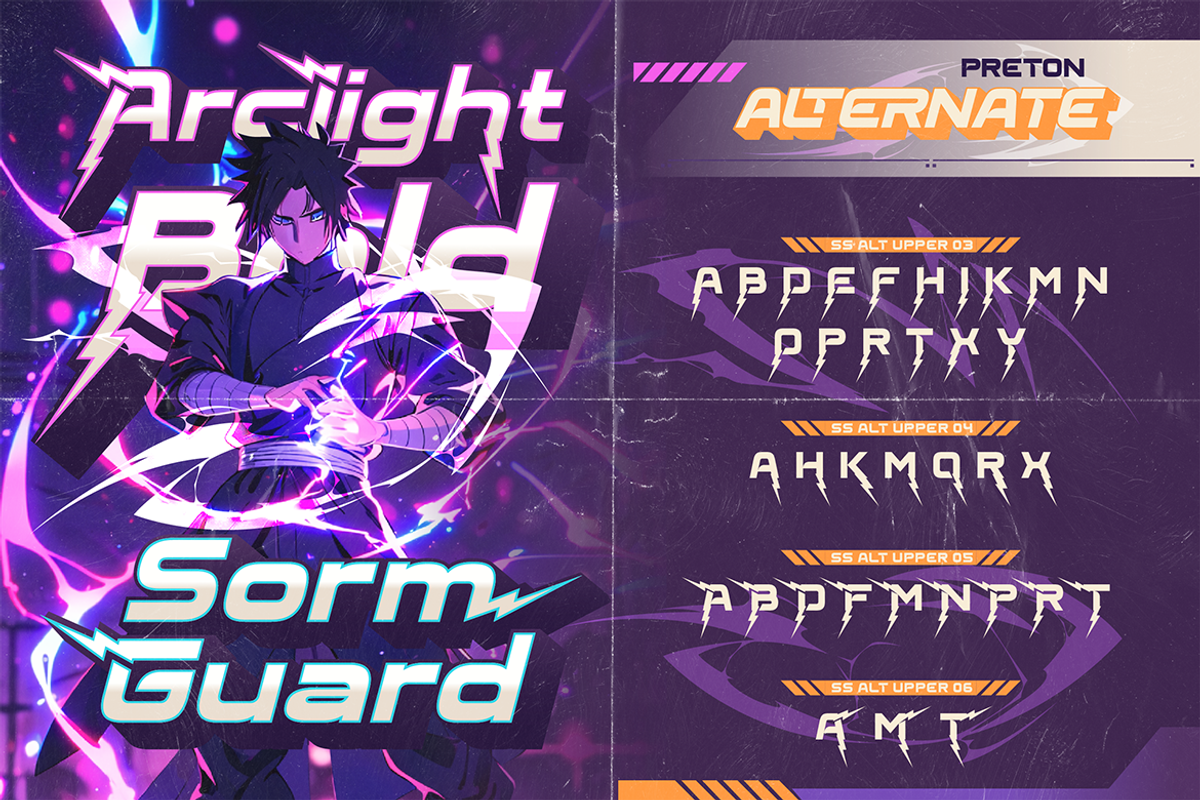 Preton - Electrical Display Font